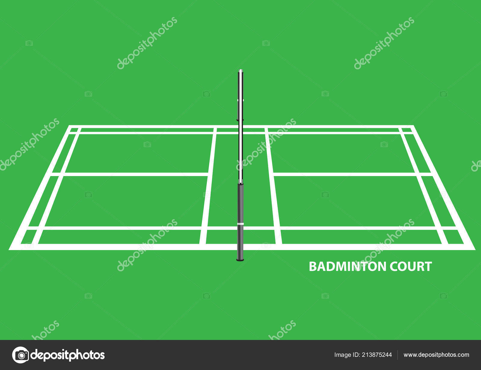 일러스트 중간에 Net 배드민턴 코트의 사이드 스톡 벡터 - ©hofred 213875244