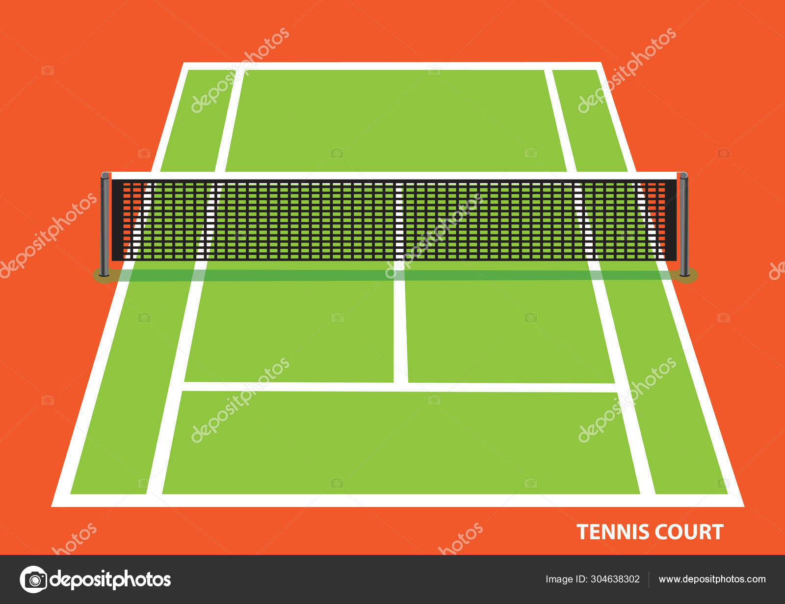 Tennis Court From Top View Vector Illustration Stock Vector by ©hofred ...
