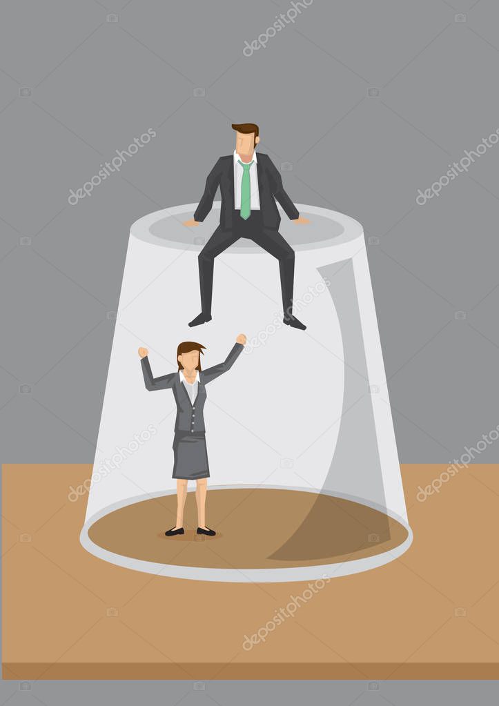 techo de cristal en el trabajo ilustración vectorial de dibujos animados 2022