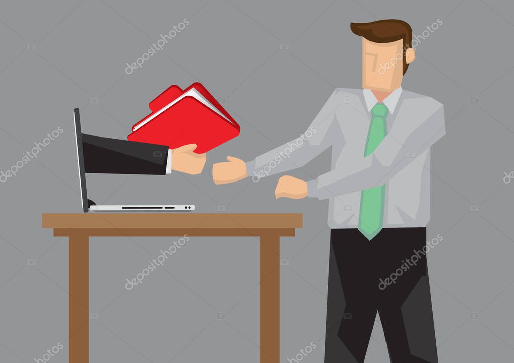 Profesional de negocios recibe la carpeta de documentos de la mano de ...