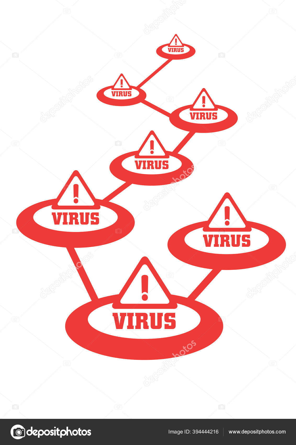 Attack Computer Virus Concept Spreading Computer Virus Vector ...