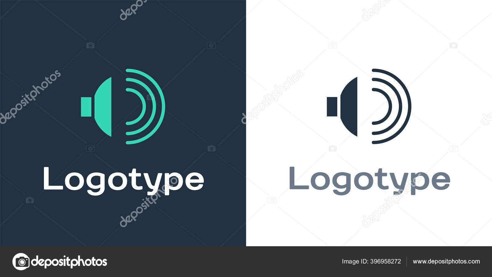 Logotype Speaker Volume Audio Voice Sound Symbol Media Music Icon Stock ...