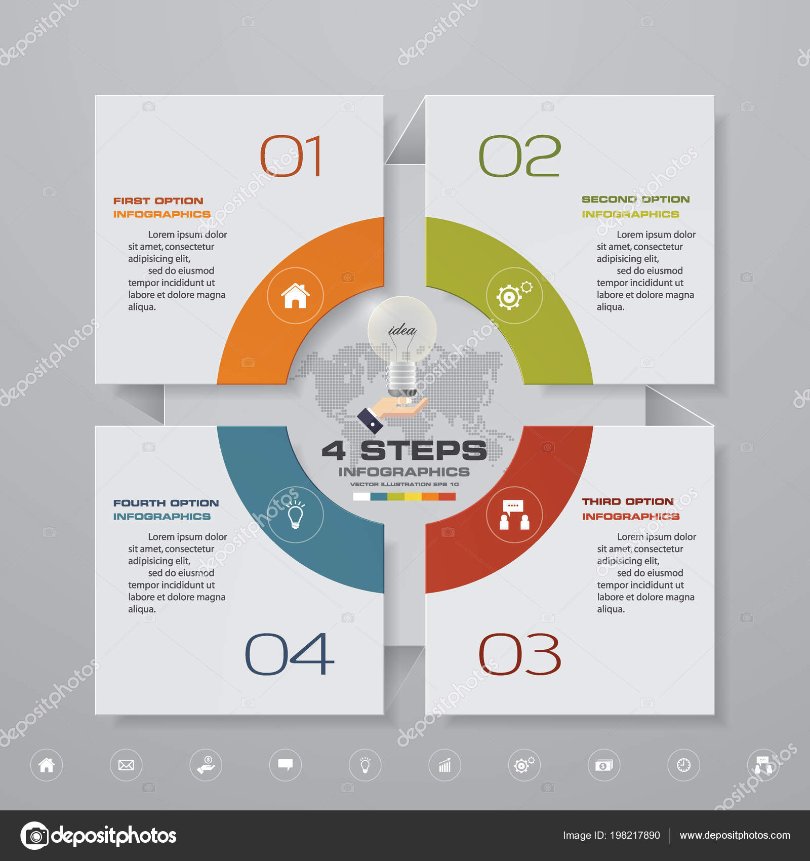 Steps Simple Editable Process Chart Infographics Element Eps — Stock ...