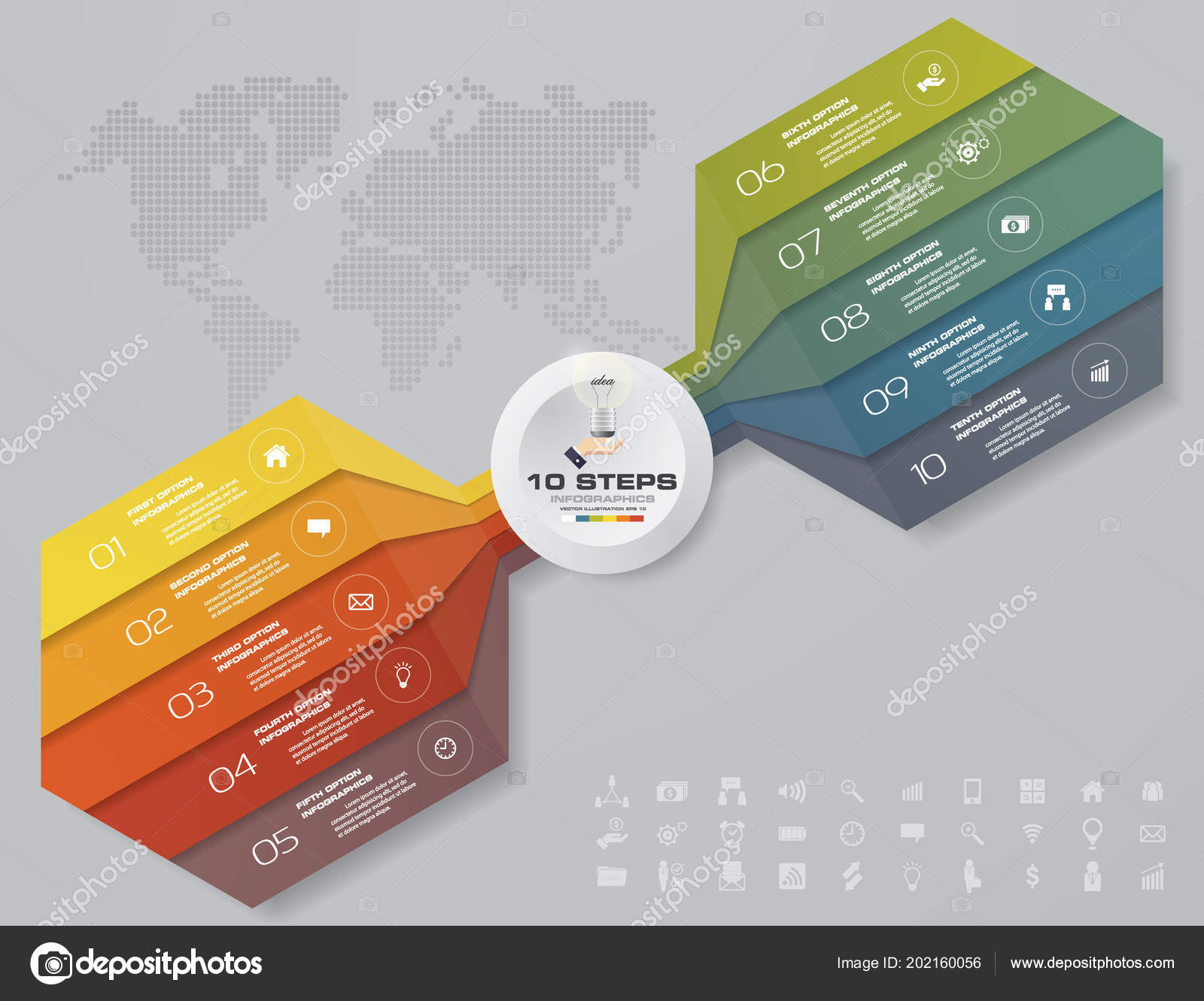 Steps Simple Editable Process Chart Infographics Element Eps Stock ...