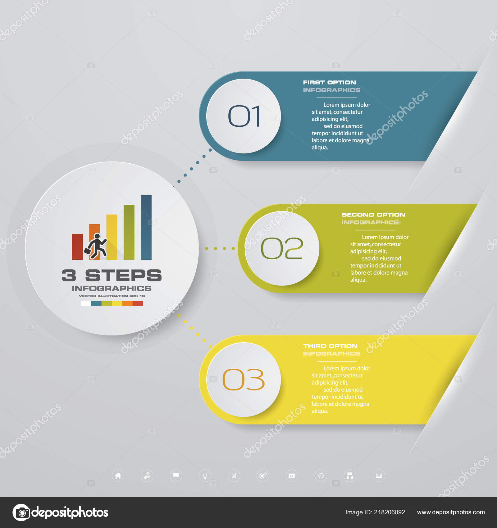 Steps Simple Editable Process Chart Infographics Element Eps Stock ...
