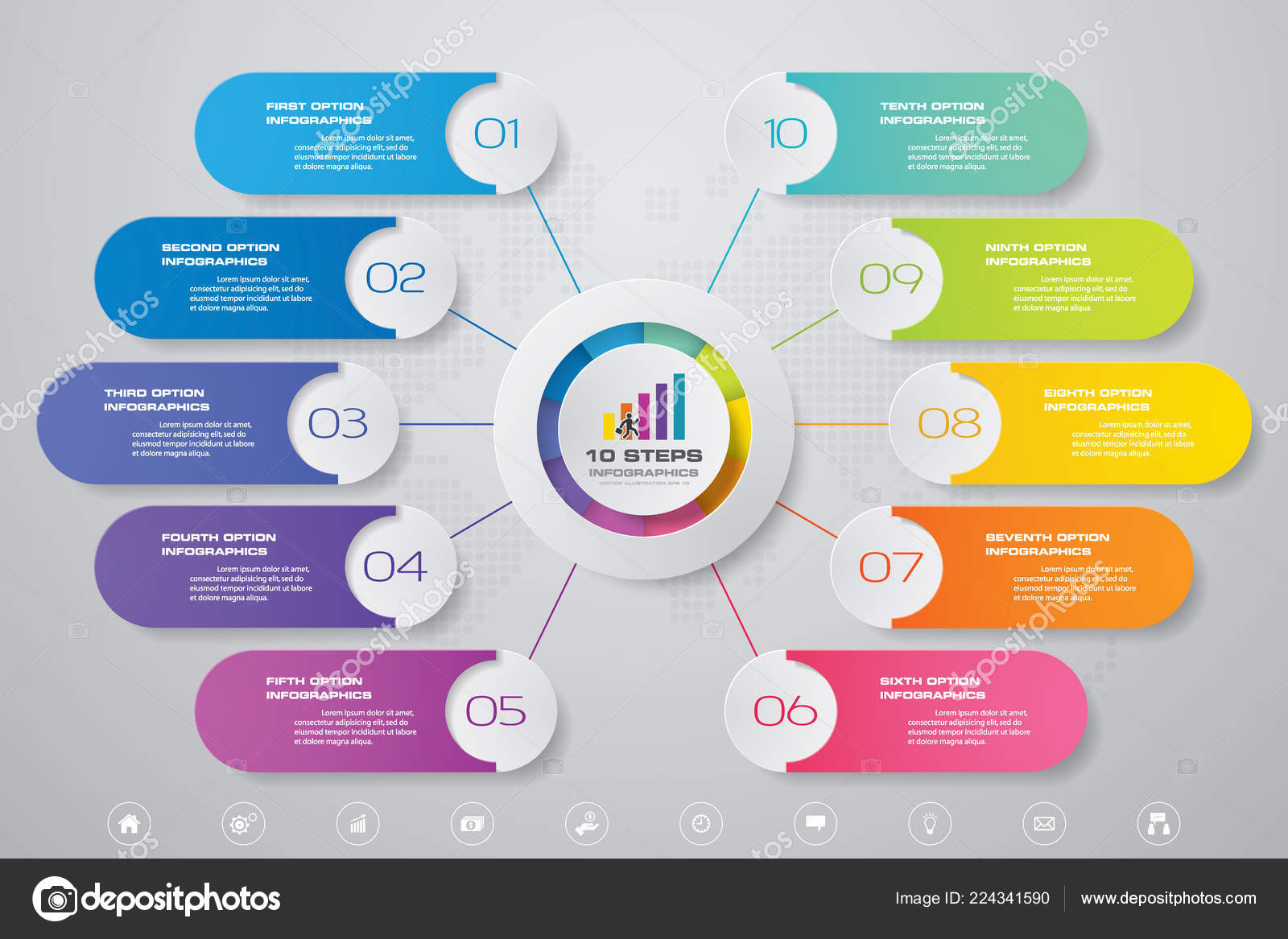 Steps Simple Editable Process Chart Infographics Element Eps Stock ...