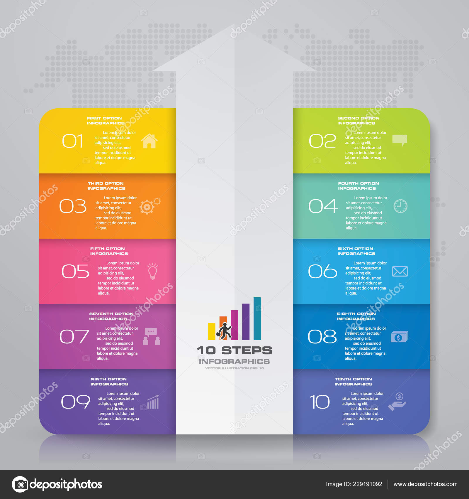 Passos Infográficos Elemento Gráfico Modelo Seta Para Apresentação ...