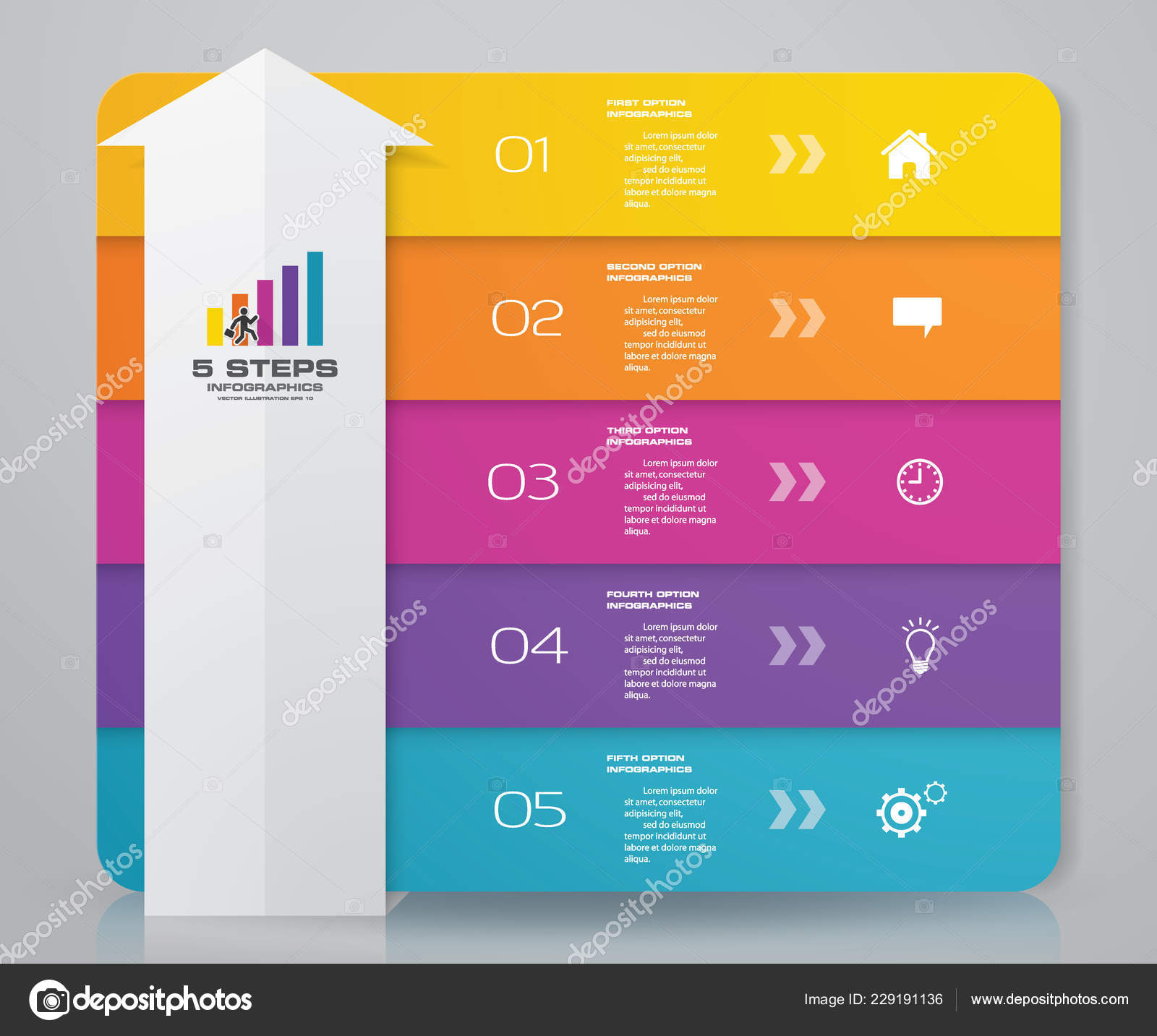 Passos Infográficos Elemento Gráfico Modelo Seta Para Apresentação ...