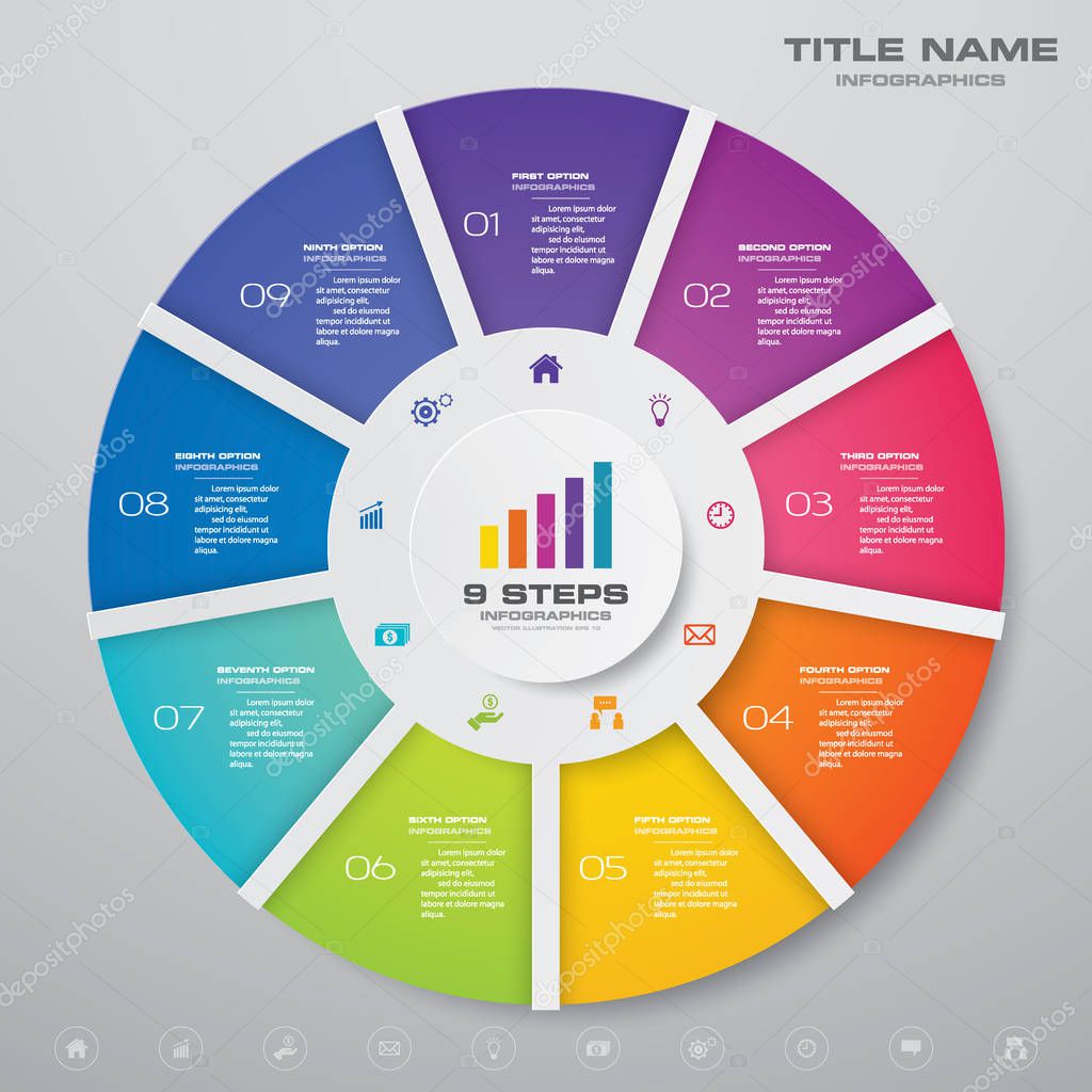 Elementos Infografía Diagrama Ciclo Pasos Para Presentación Datos Eps ...