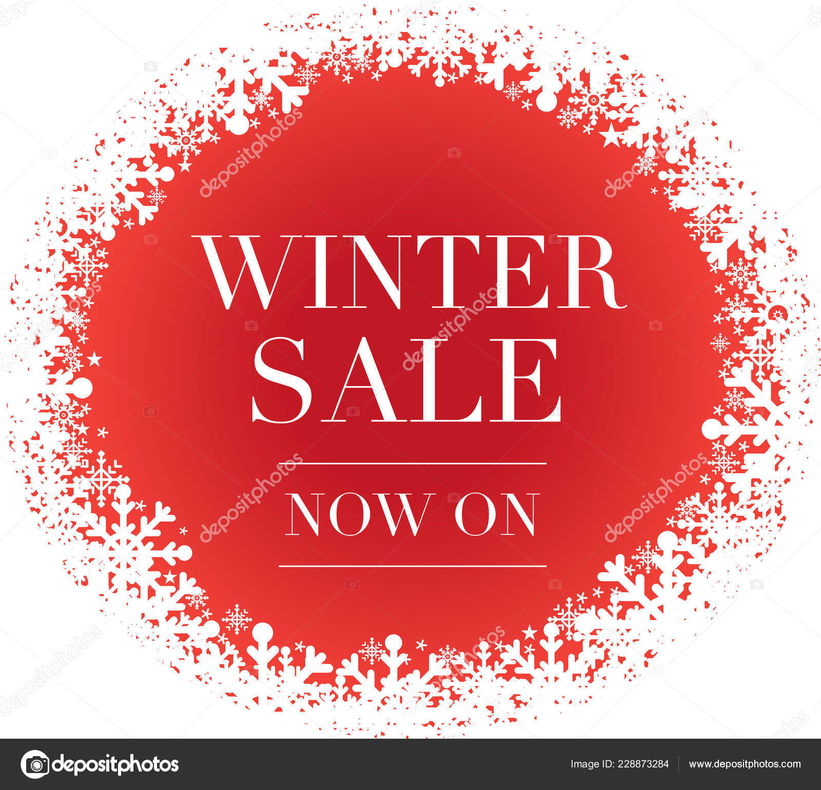 Winter Sale Banner Red Background Snowflakes — Free Stock Vector ...