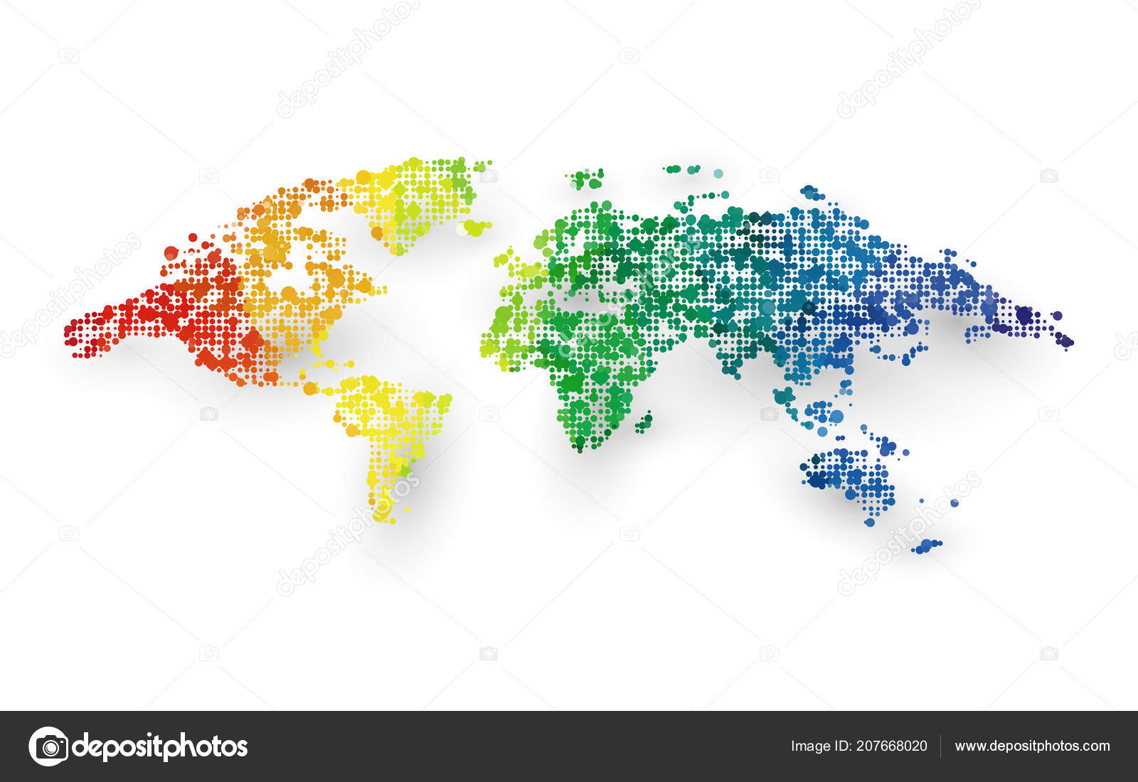 Abstract Colorful World Map Dotted Graphic Design Stock Vector Image by ...