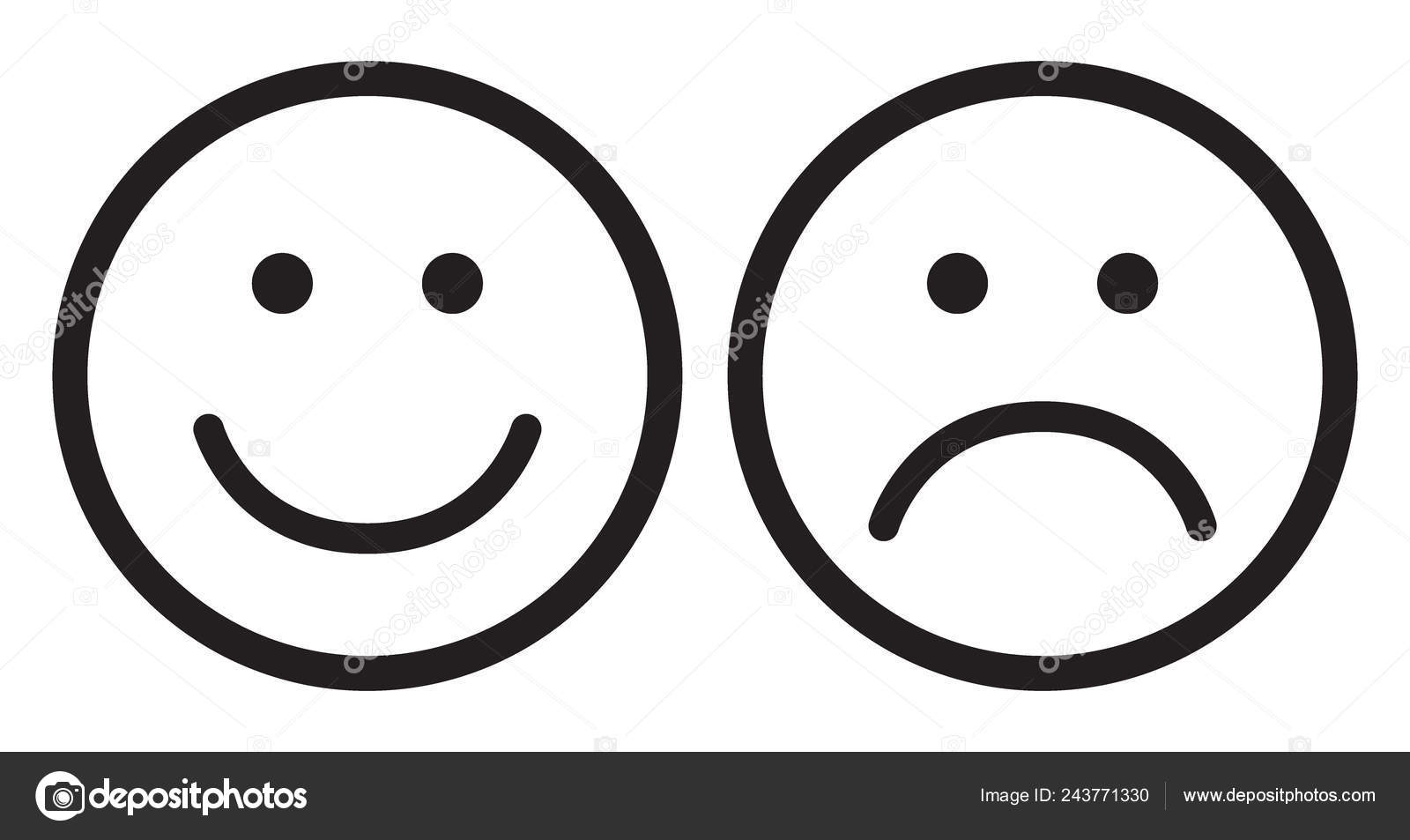 Happy Sad Face Icons Smiley Face Symbols Flat Style Black Stock Vector ... Happy Sad Face Icons Smiley Face Symbols Flat Style Black Stock Vector ...