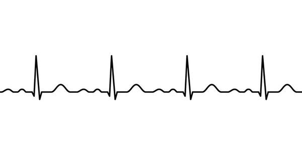 Ekg Line Heartbeat Heart Stops Beating Death Electrocardiography Vector ...