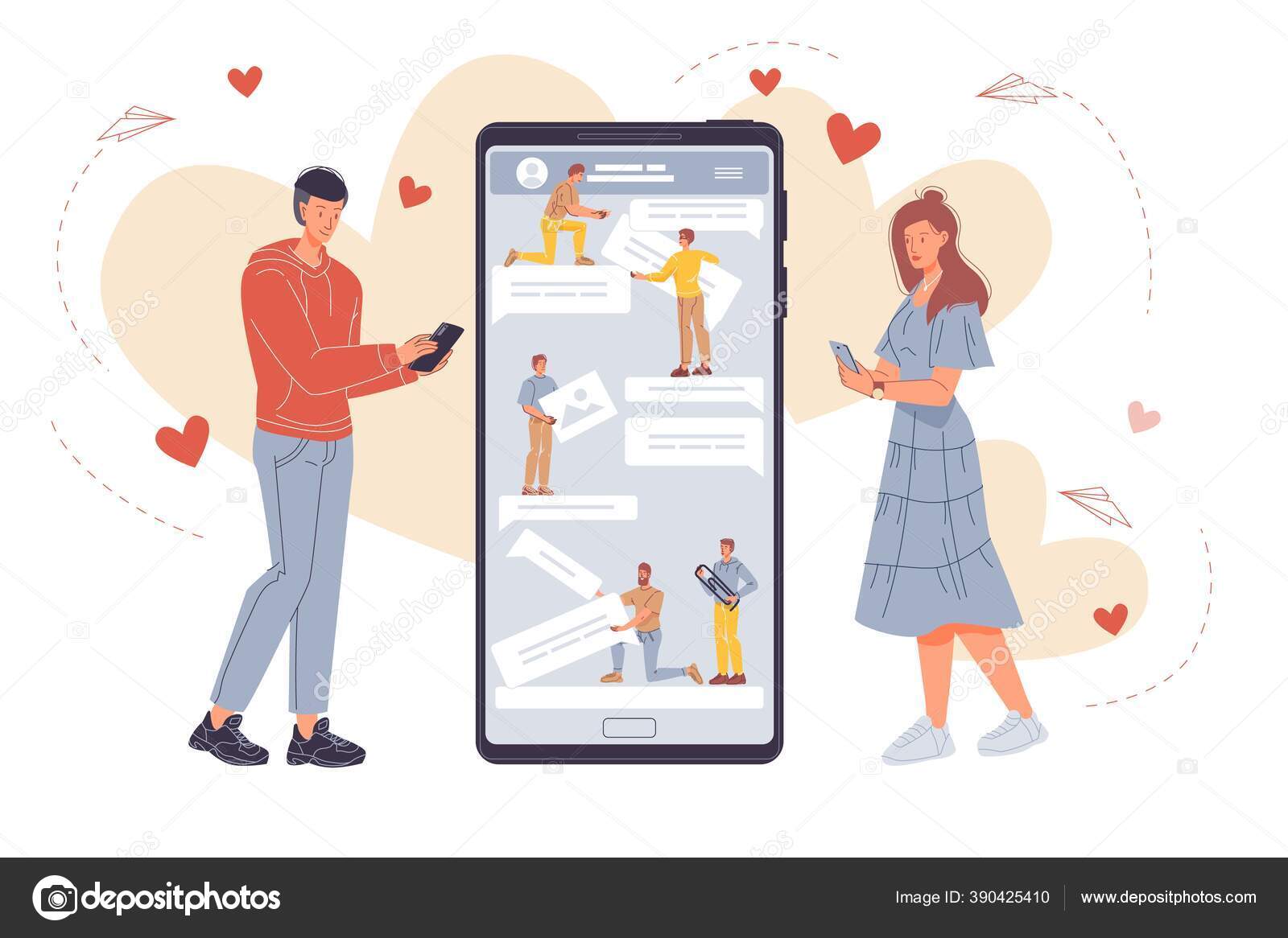 Mobile messenger for people communication develop Stock Vector Image by ...