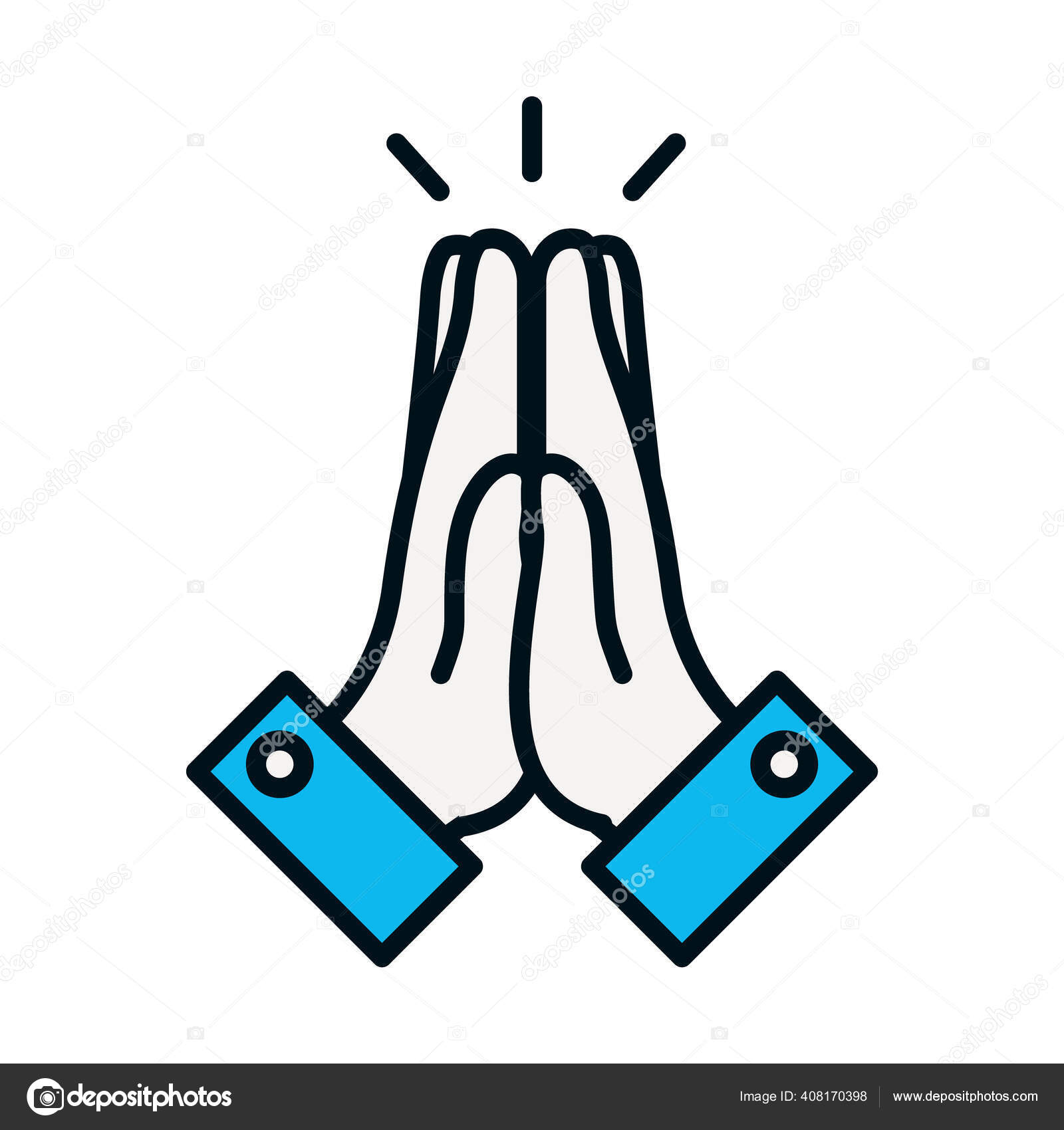 Praying hands icon, line and fill style Stock Vector Image by ©vec ...