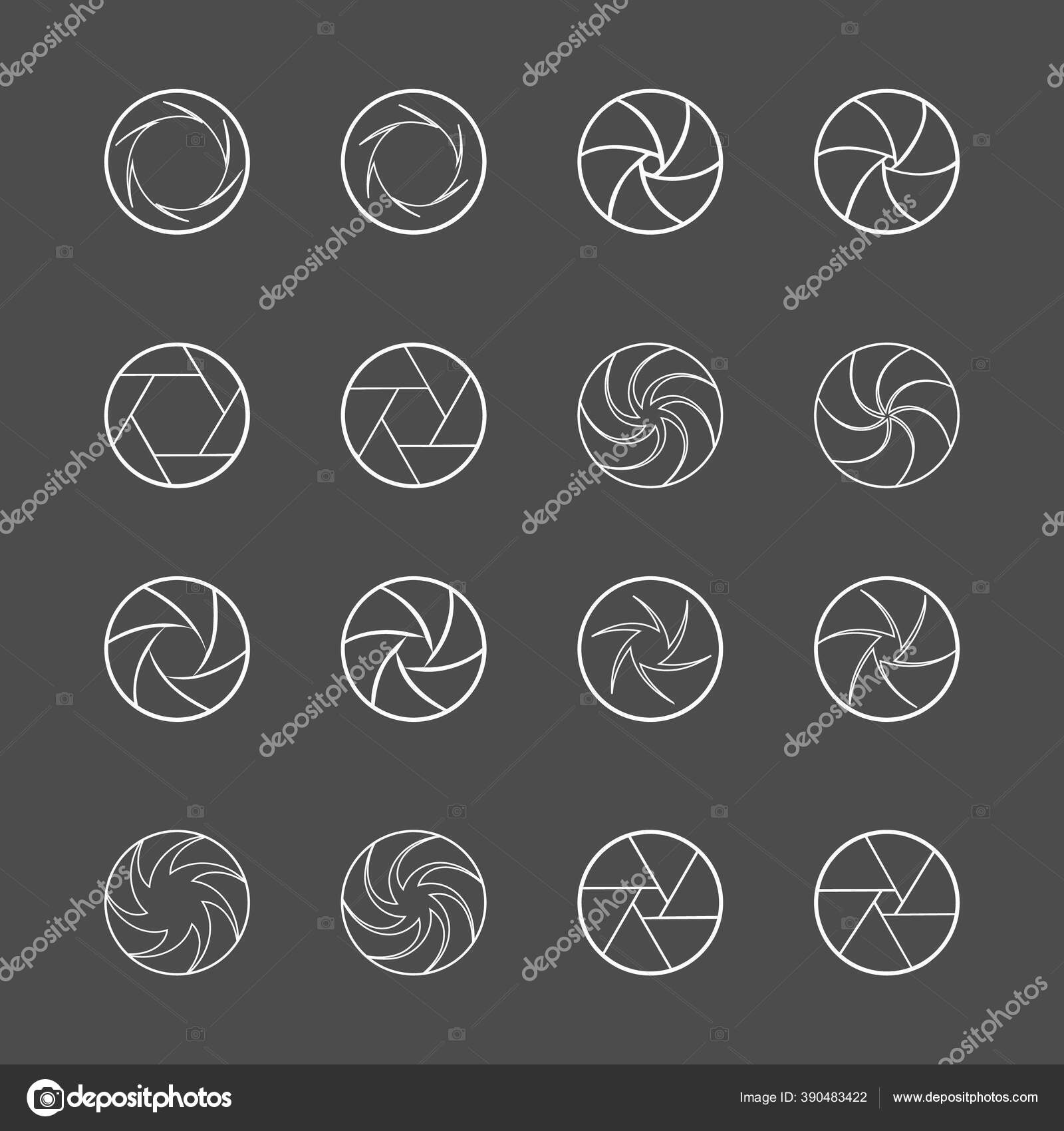 Camera lens diaphragm. Stock Vector by ©Mandarinka1970 390483422