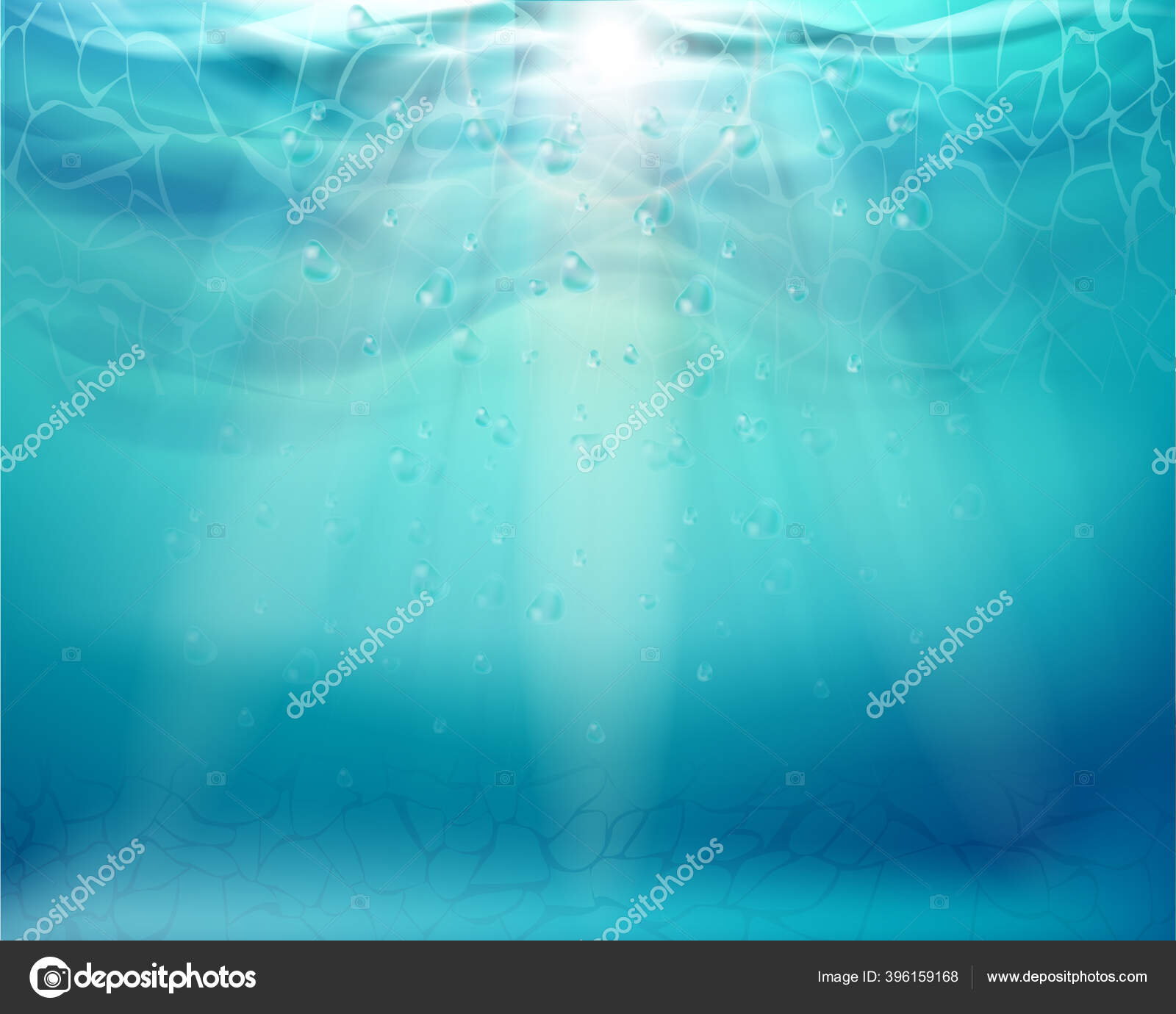Realistic underwater background, ocean deep water Stock Vector Image by ...