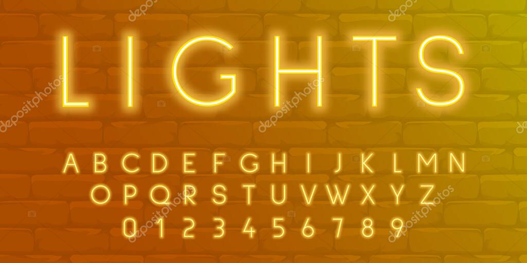 Neón luz alfabeto 3d, letras 3d colores dorados 2022
