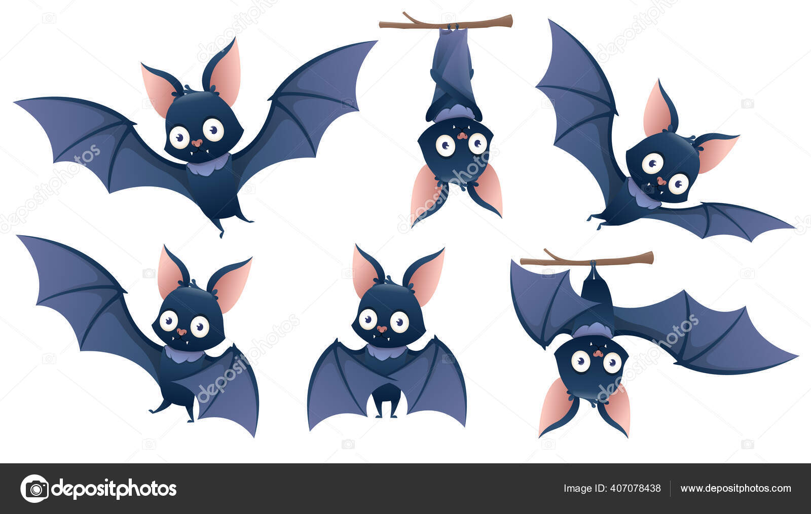 Halloween Hanging Bats Clipart