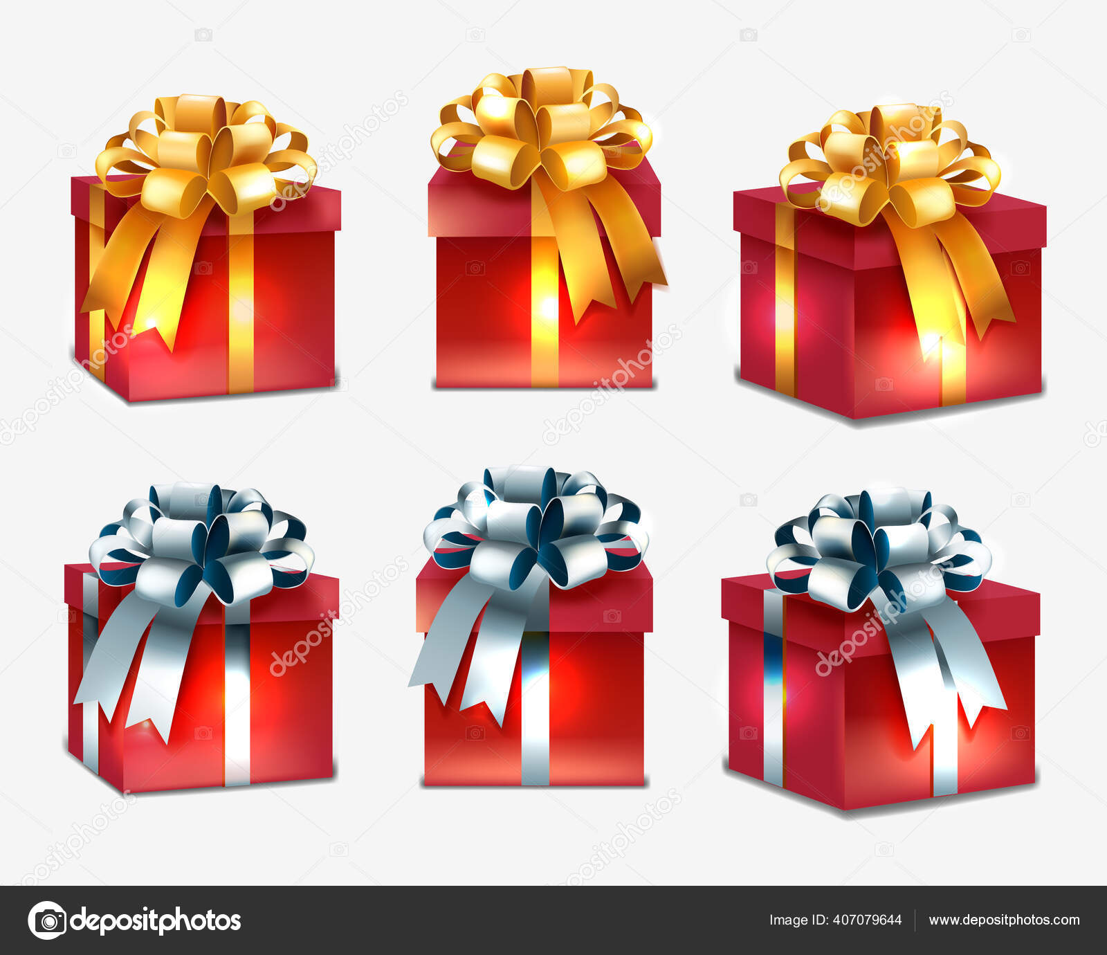 Collection realistic presents on white background Stock Vector Image by ...
