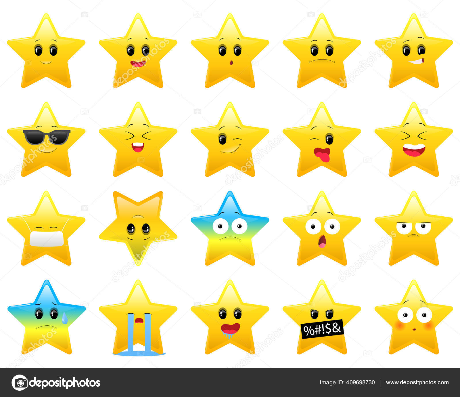 Collection of stars character Stock Vector by ©Mandarinka1970 409698730