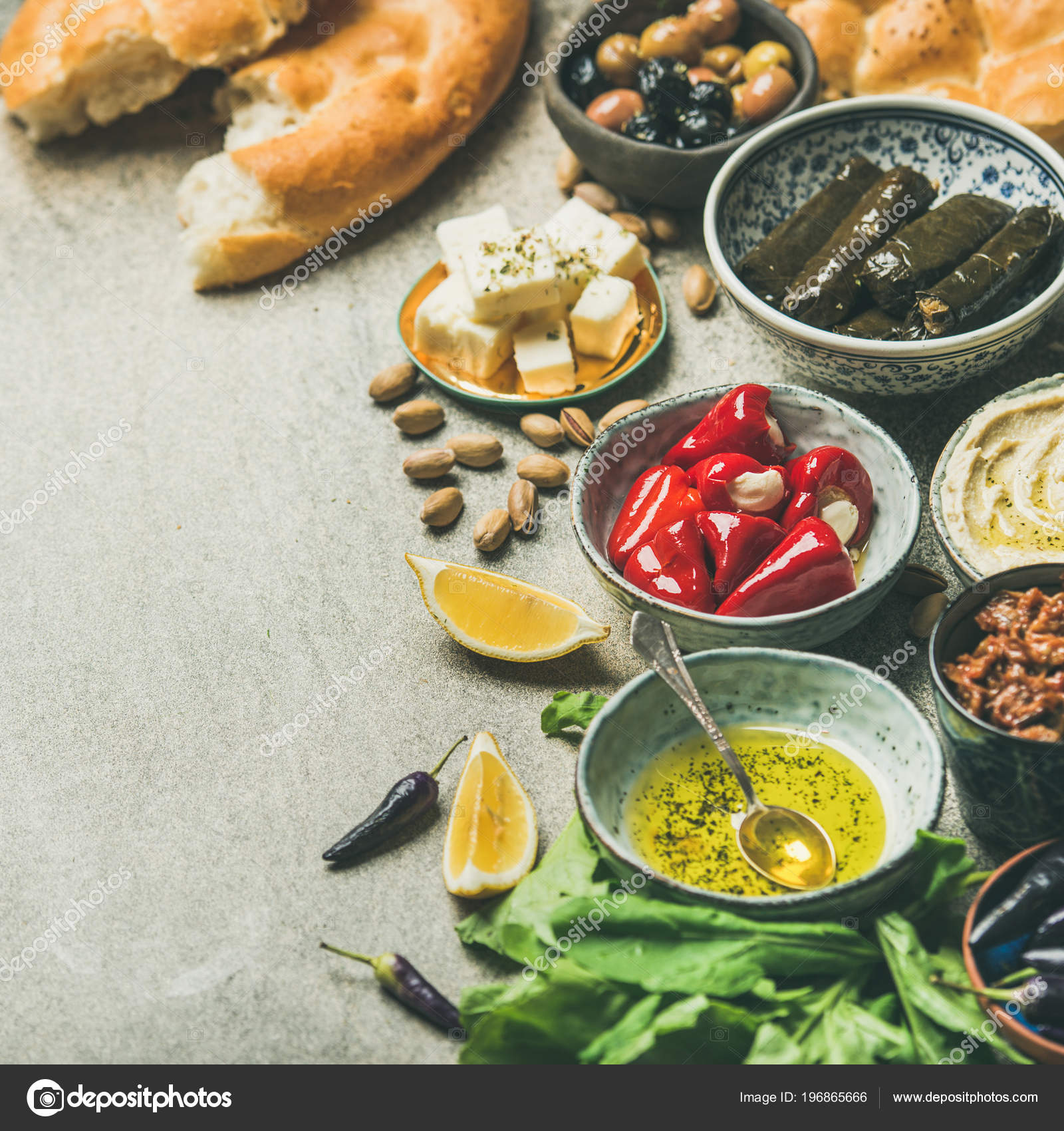 Mediterranean Middle Eastern Meze Starter Platter Stock Photo by ...