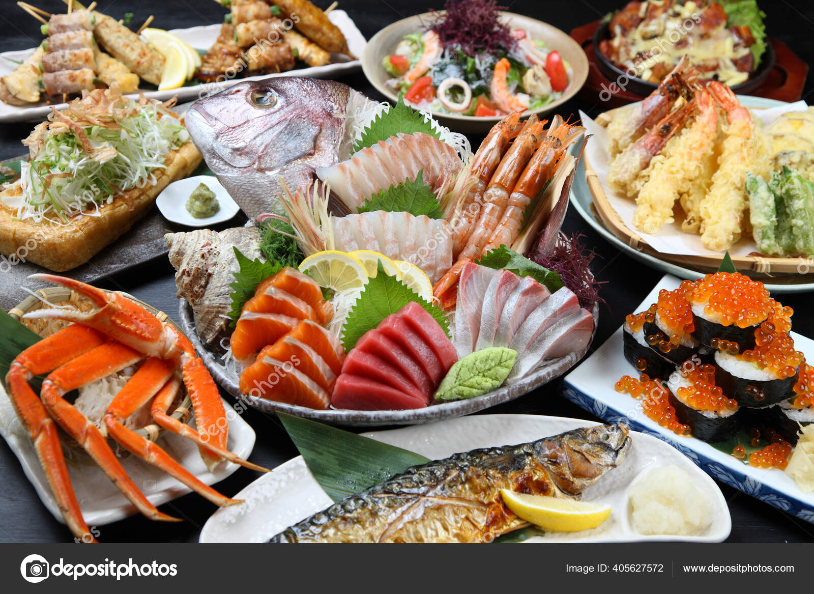Japanese Dishes Gathering Dining Table Stock Photo by ©deeblue 405627572