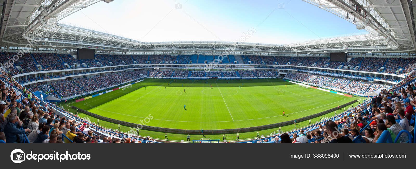 Football Stadium Shiny Lights View Field Soccer Concept — Stock ...