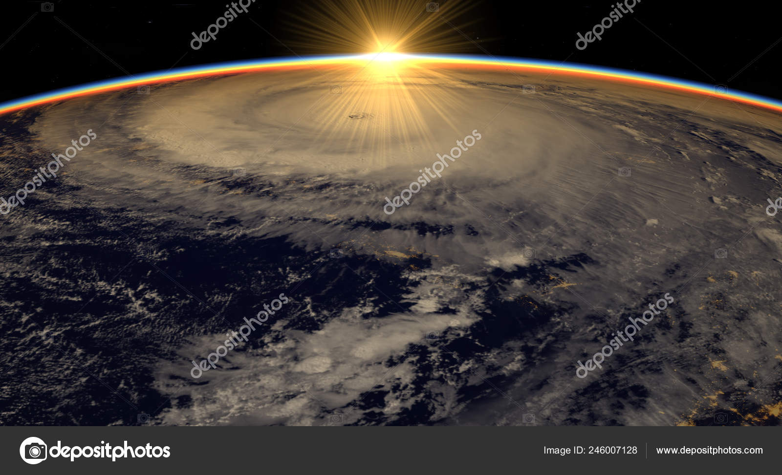 Hurricane Visible Earth Satellite View Elements — Stock Photo ...