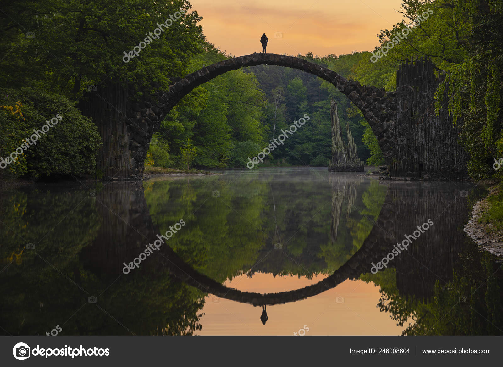 Rakotz Bridge Rakotzbrucke Devil's Bridge Kromlau Saxony Germany Stock ...