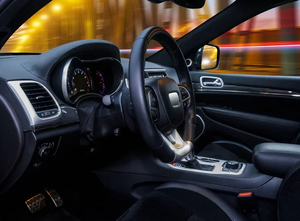 Vision of an autonomous car driving at night in a lighted tunnel ...