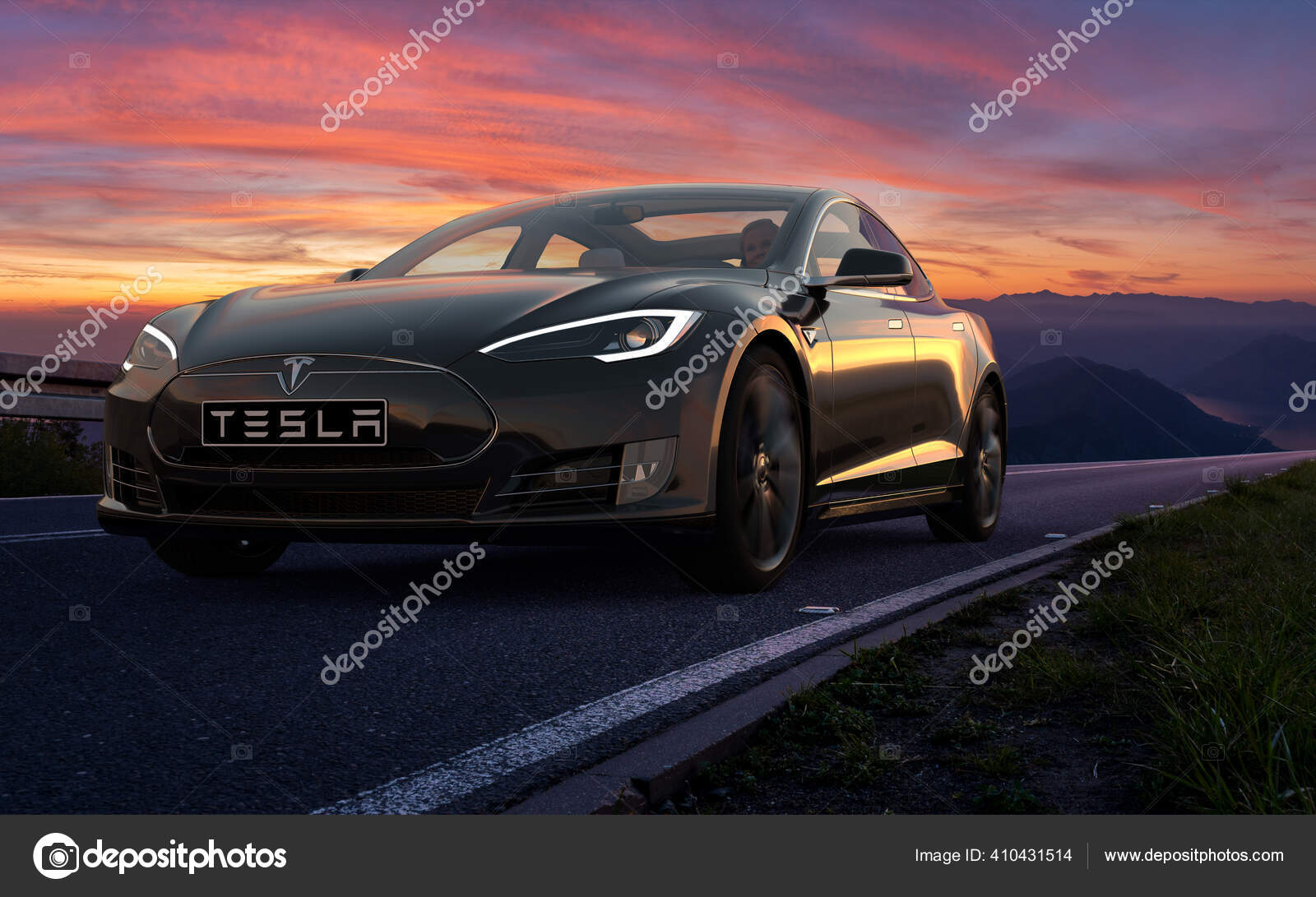 Tesla Model S Wallpaper Sunset