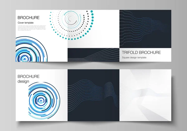Vector layout of square format covers templates for trifold brochure ...