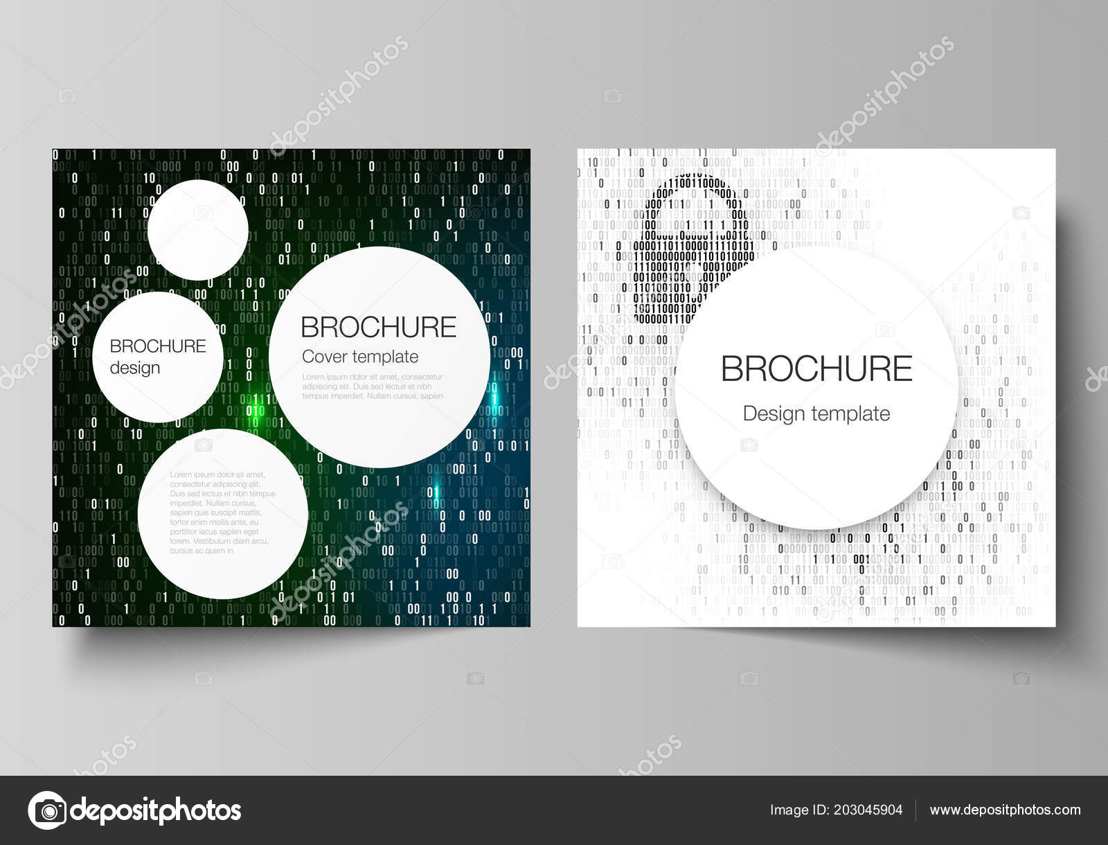 The minimal vector layout of two square format covers design templates ...