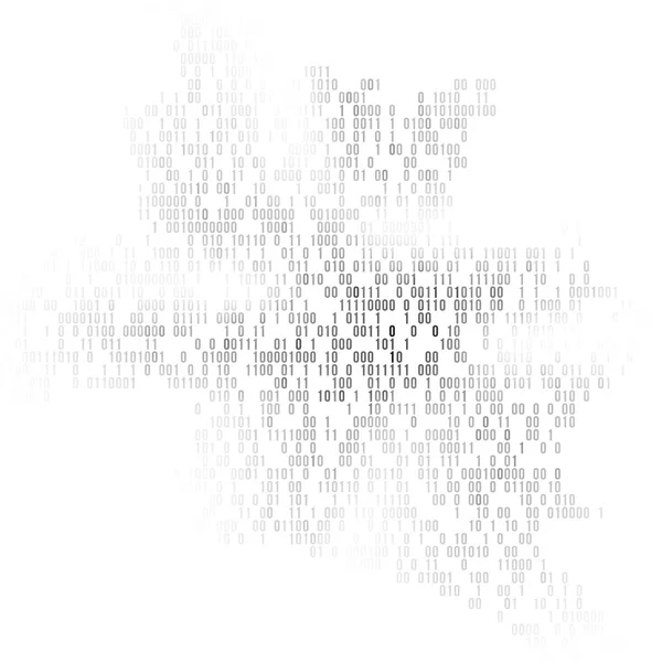 Digital lock guard sign. Binary code vector background with numbers one and zero. Artificial ...