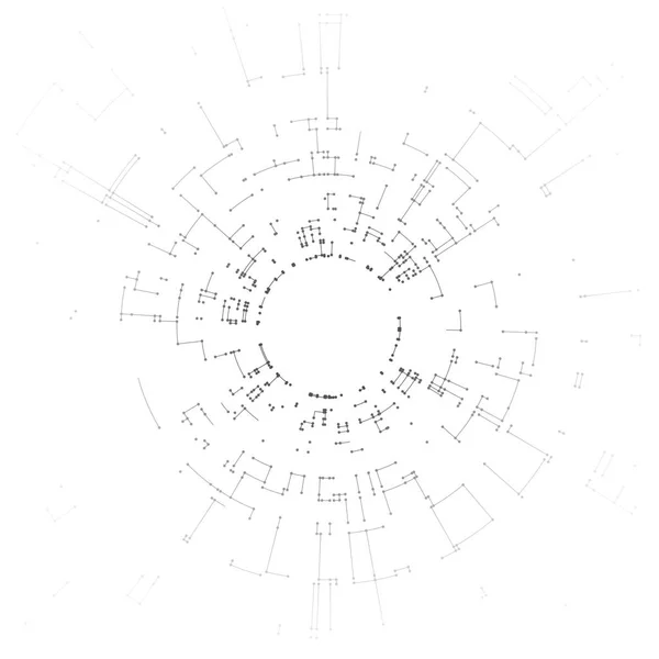 Connecting lines and dots on white background. Abstract network ...