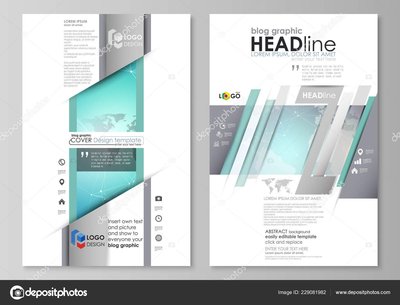 The abstract minimalistic vector illustration of the editable layout of ...