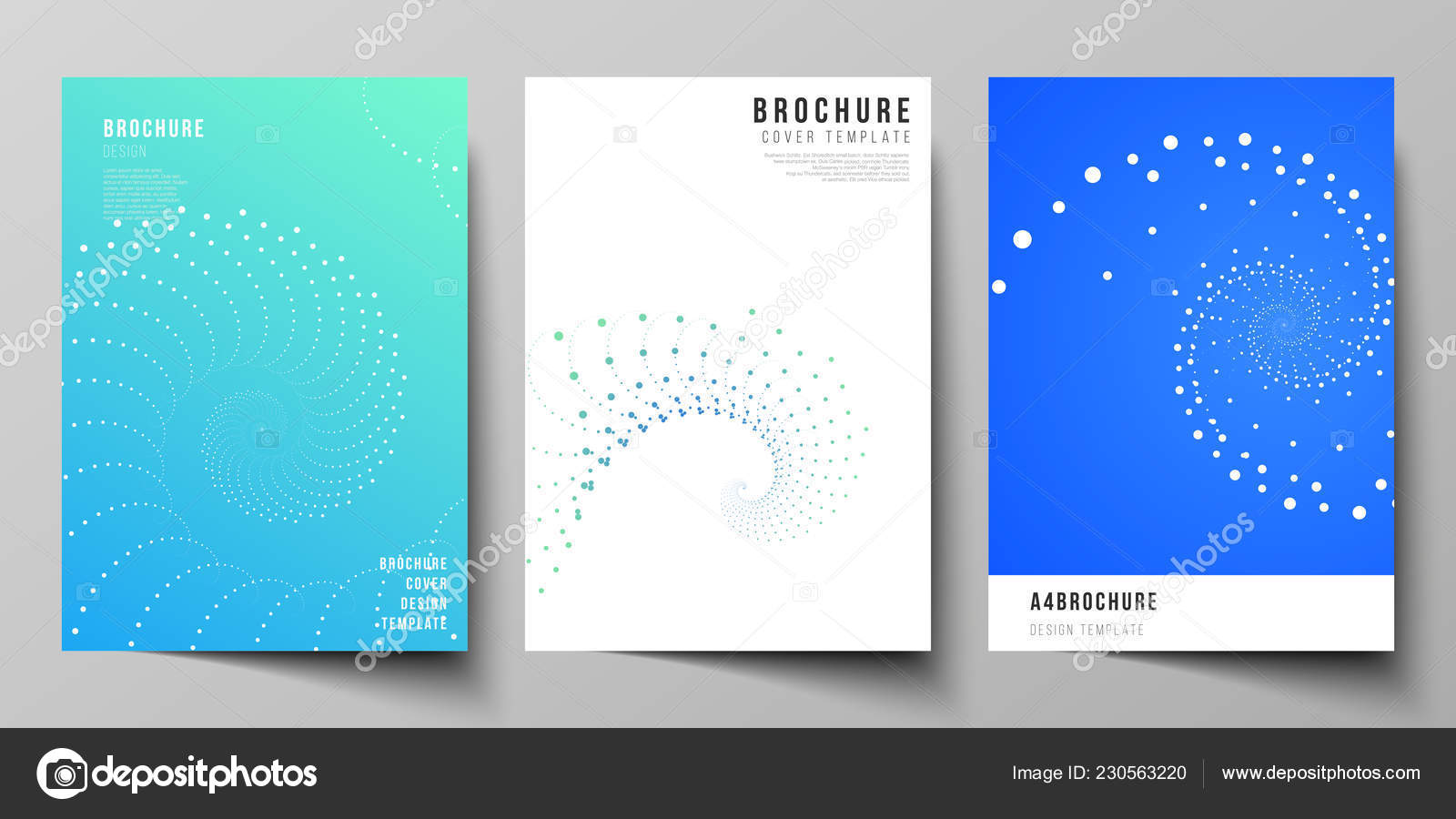 The vector layout of A4 format modern cover mockups design templates ...