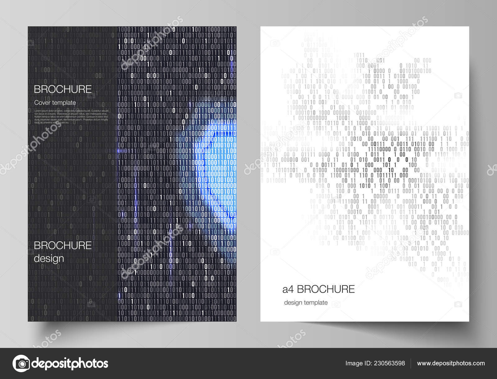 Vector layout of A4 format cover mockups design templates for brochure ...