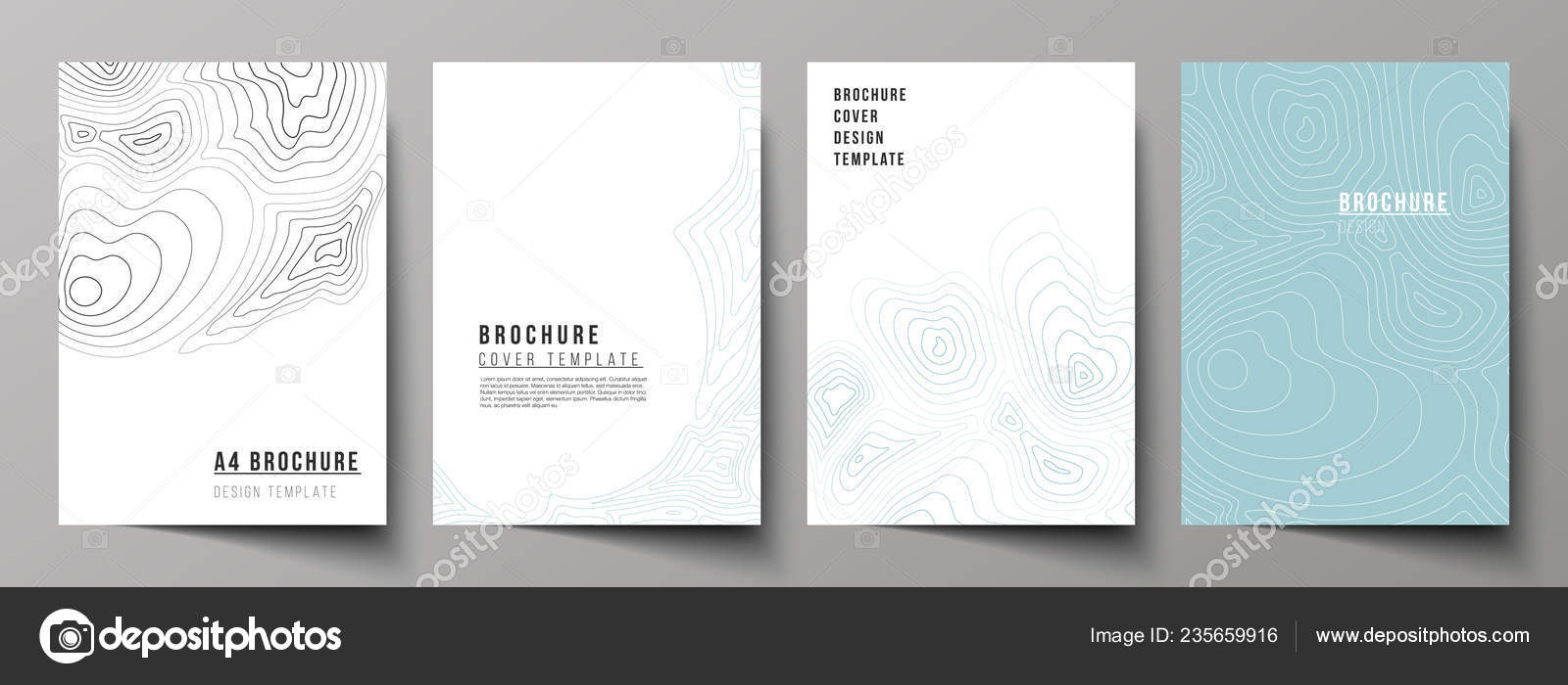 The vector layout of A4 format modern cover mockups design templates ...