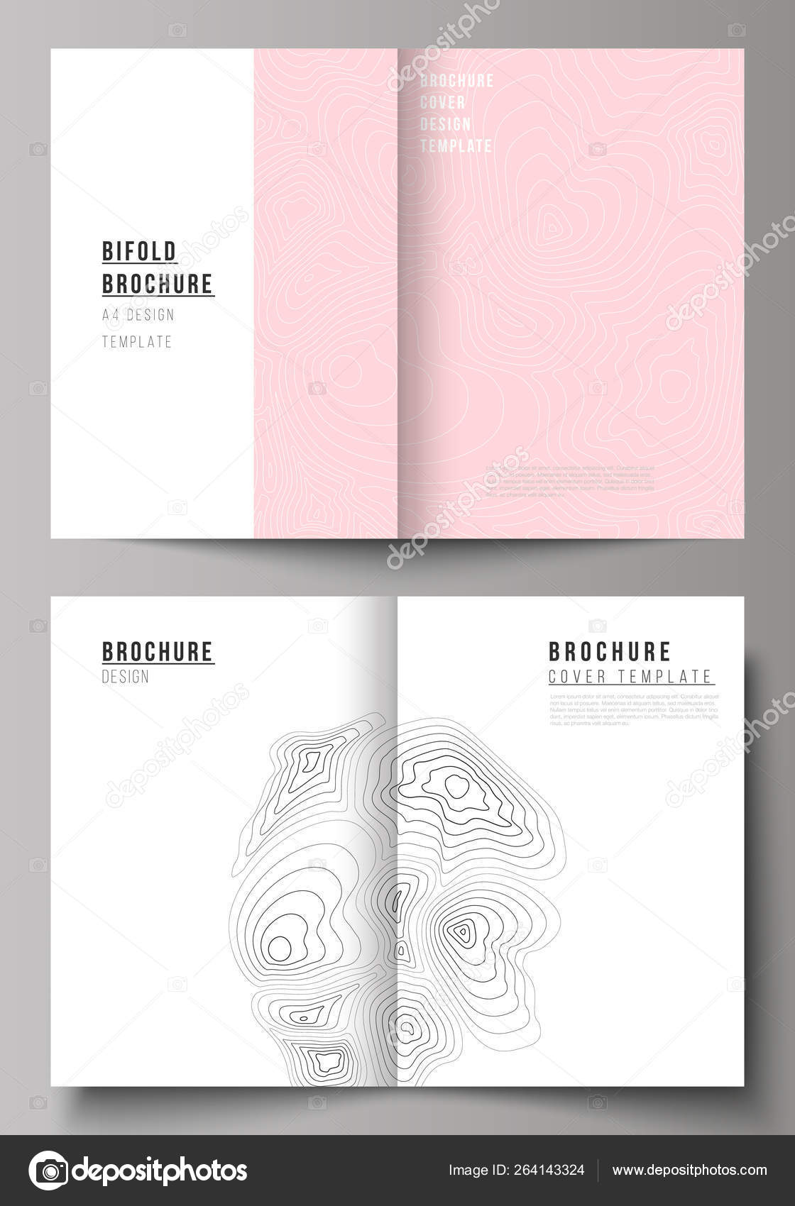 The vector layout of two A4 format modern cover mockups design ...