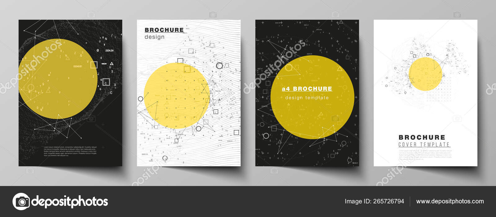 Vector layout of A4 format modern cover mockups design templates for ...