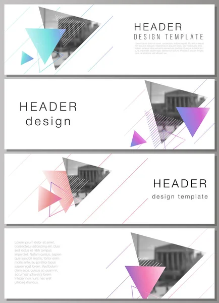 The minimalistic vector illustration of the editable layout of headers ...