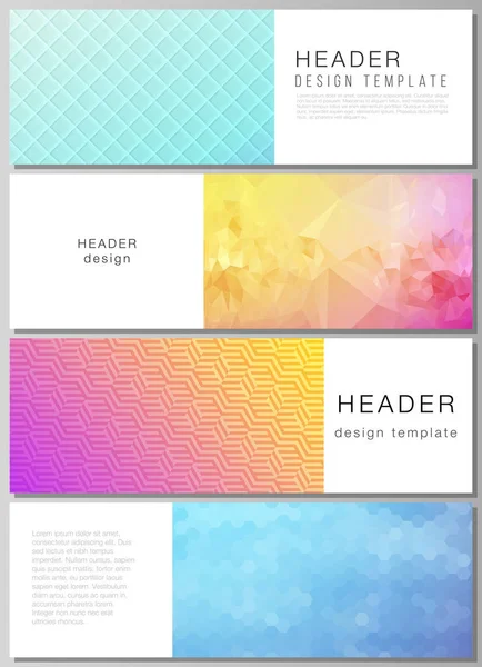 The minimalistic vector illustration of the editable layout of headers ...