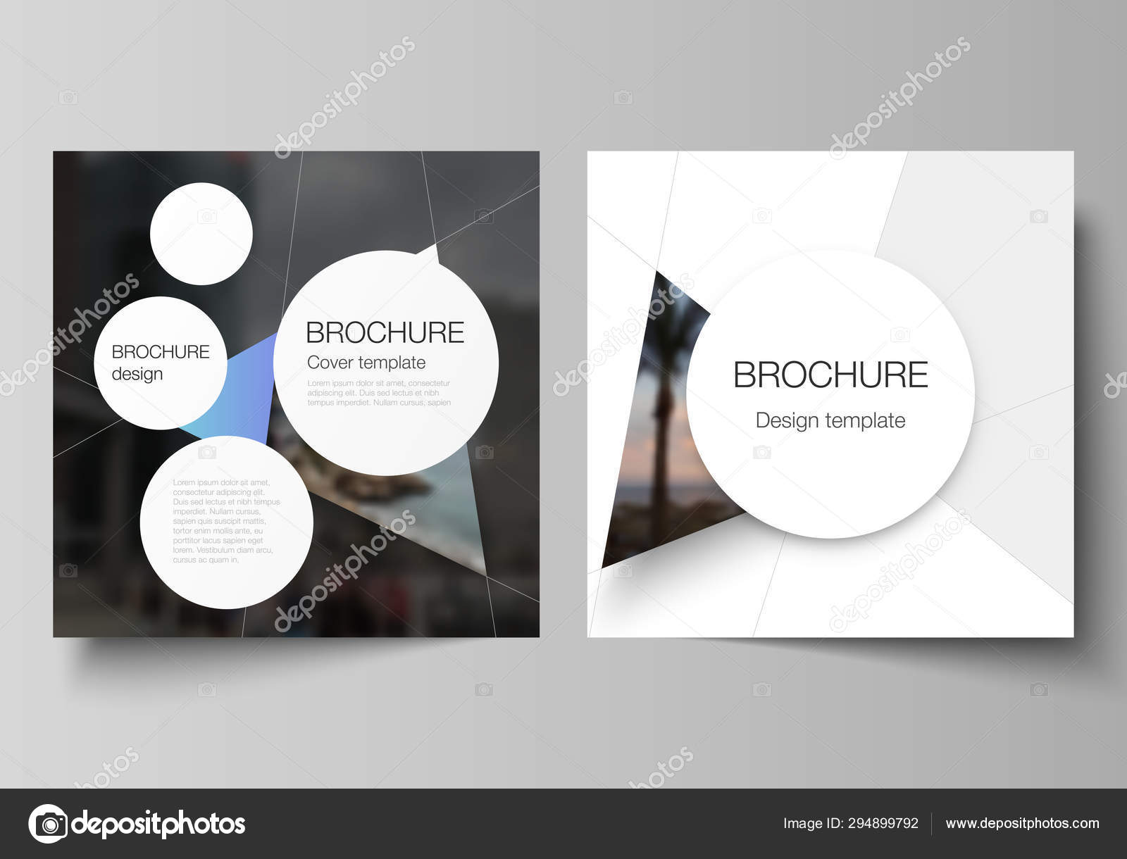 The minimal vector layout of two square format covers design templates ...