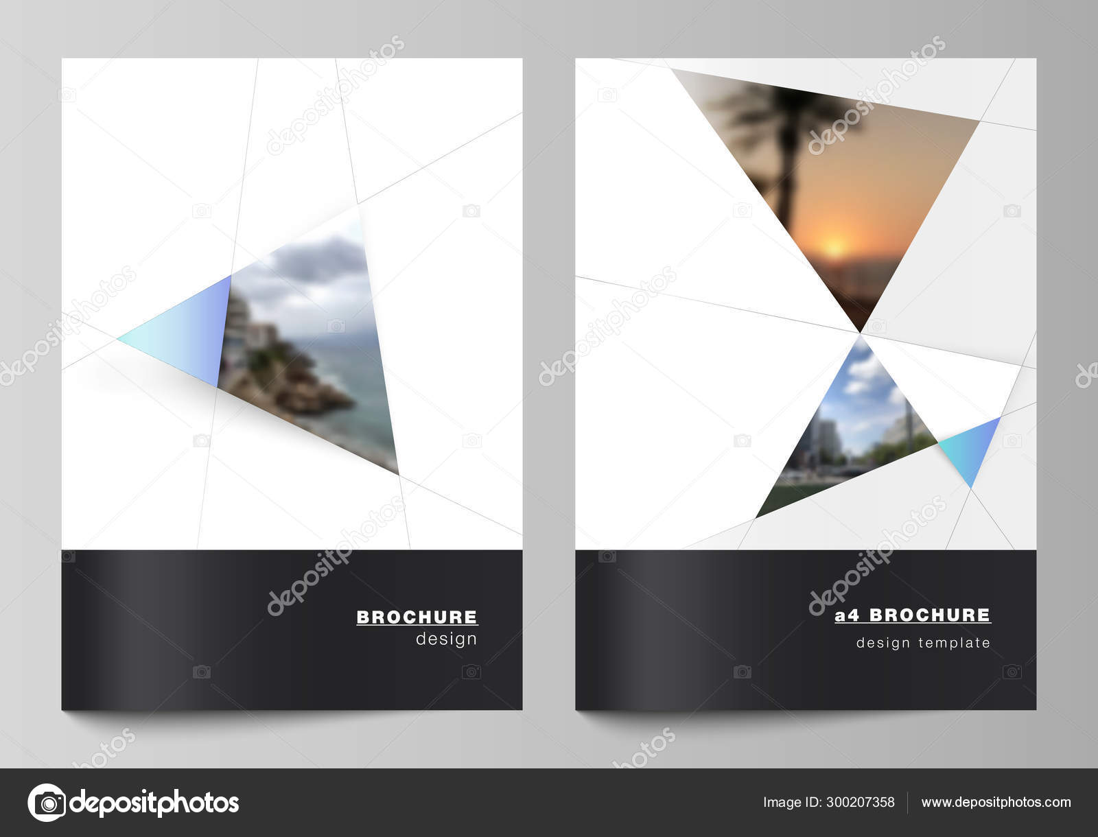 The vector layout of A4 format modern cover mockups design templates ...