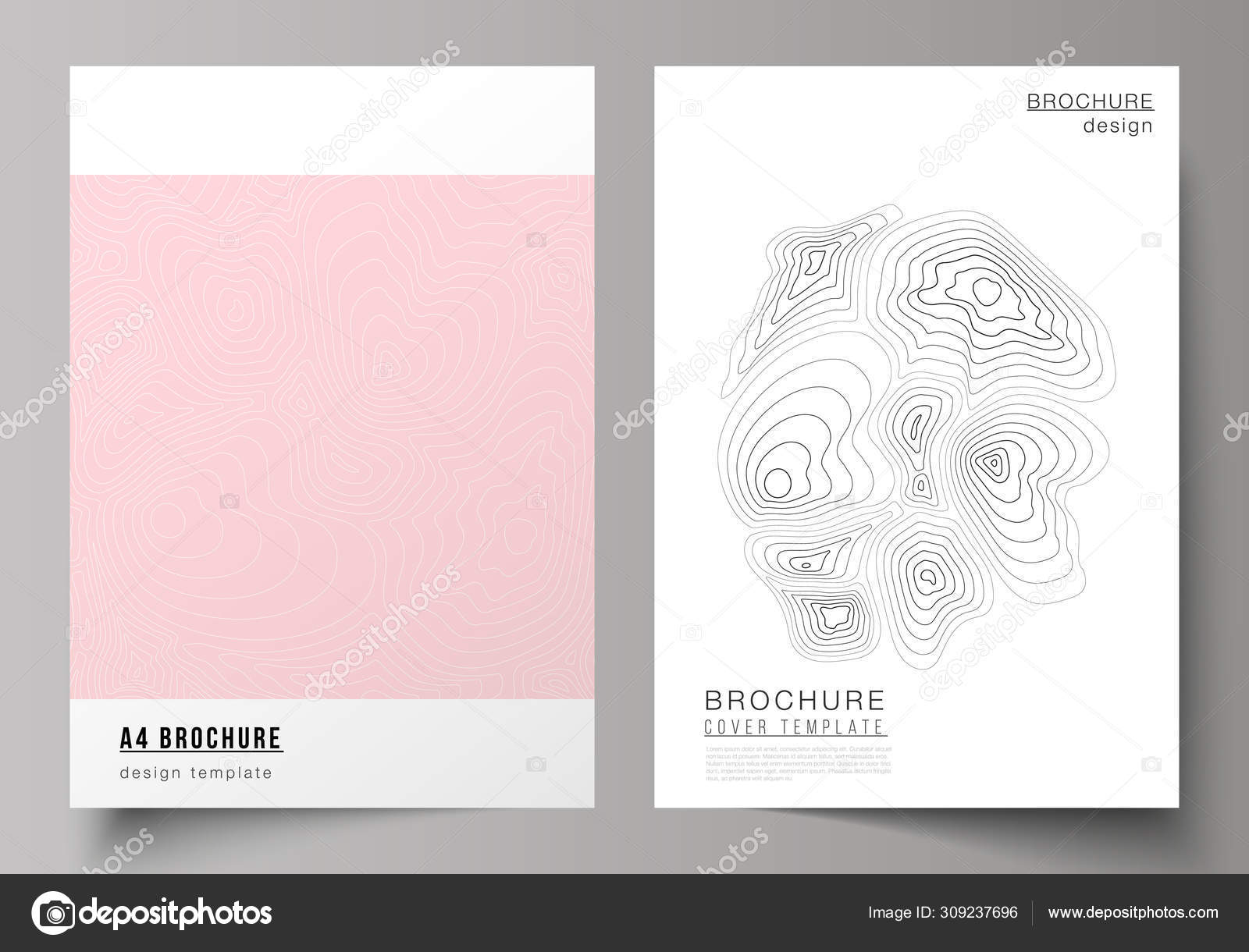 The vector illustration of editable layout of A4 format cover mockups ...