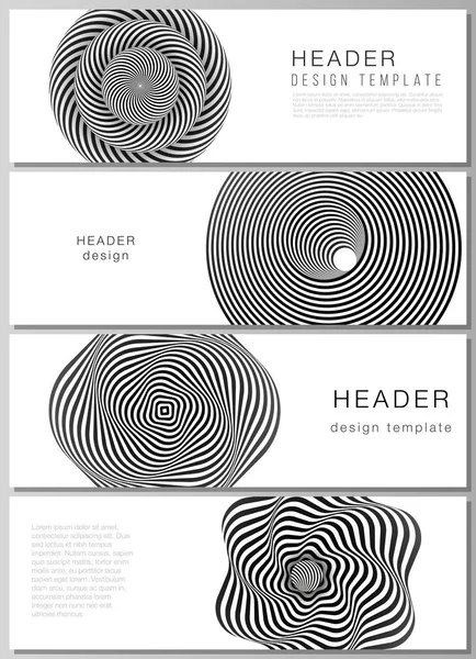 The minimalistic vector illustration of the editable layout of headers ...