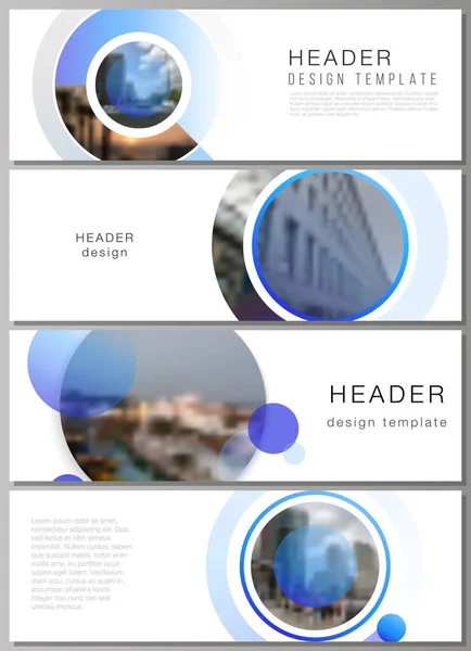 The minimalistic vector illustration of the editable layout of headers ...