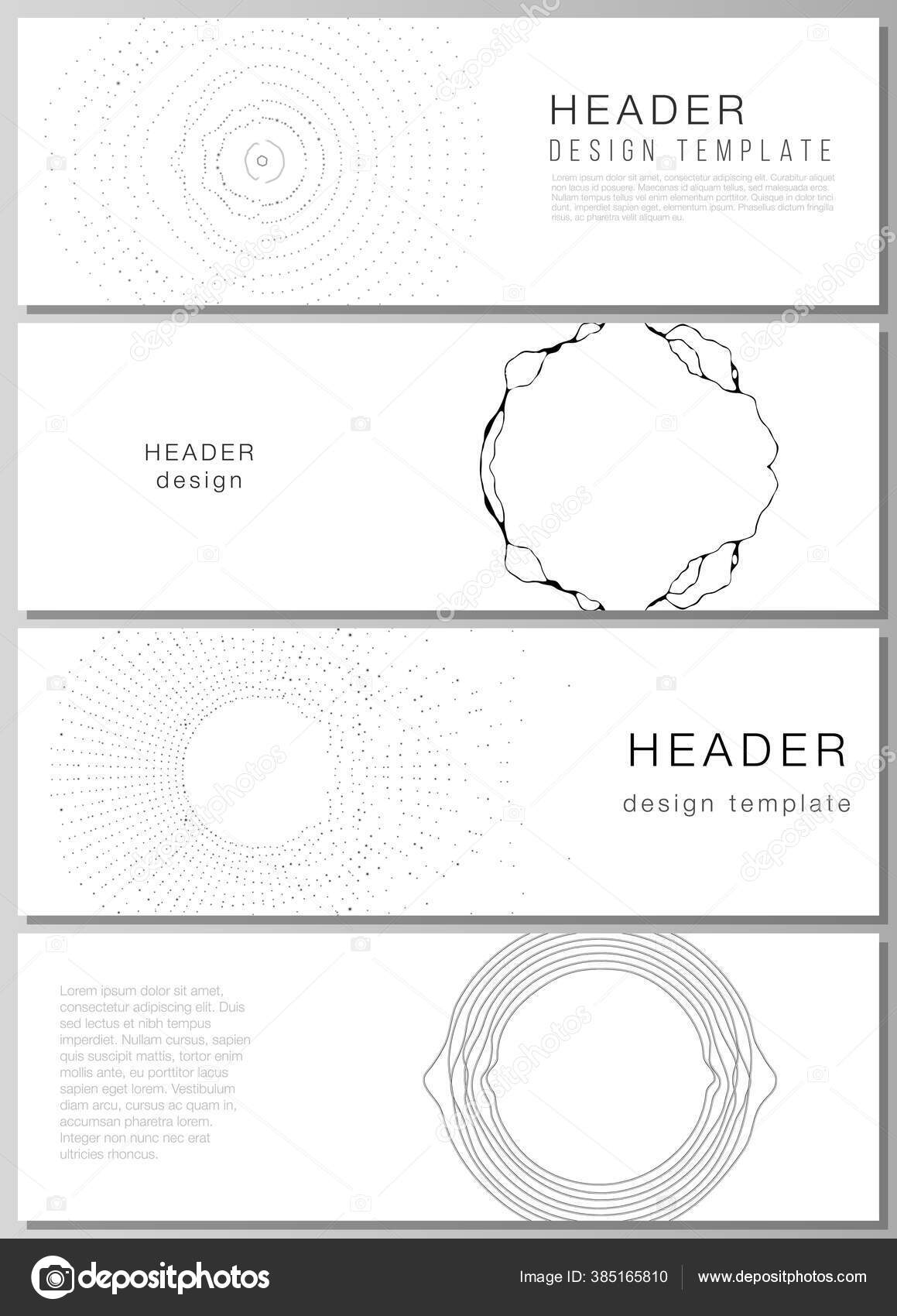 The minimalistic vector illustration of the editable layout of headers ...